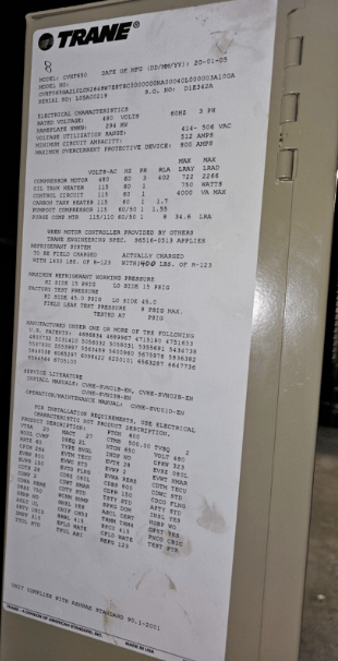 Trane CTV CenTraVac™ CVHF Water-Cooled Chiller, 600-Ton, 480V, 60Hz, 3 ...